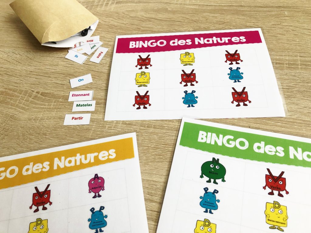 Bingo des natures - Classe et Grimaces
