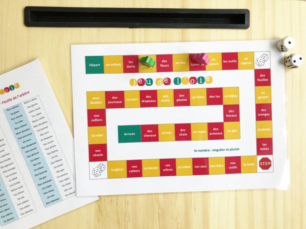 Jeu de l'oie - Pluriel des noms - Classe et Grimaces