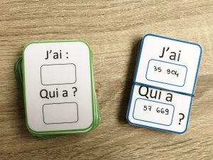 J'ai ... - Qui a ... ? - Classe et Grimaces - Lecture de nombres et ...