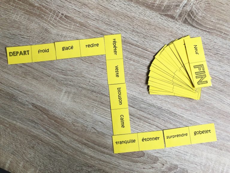 Dominos Vocabulaire : Antonymes et Synonymes - Classe et Grimaces