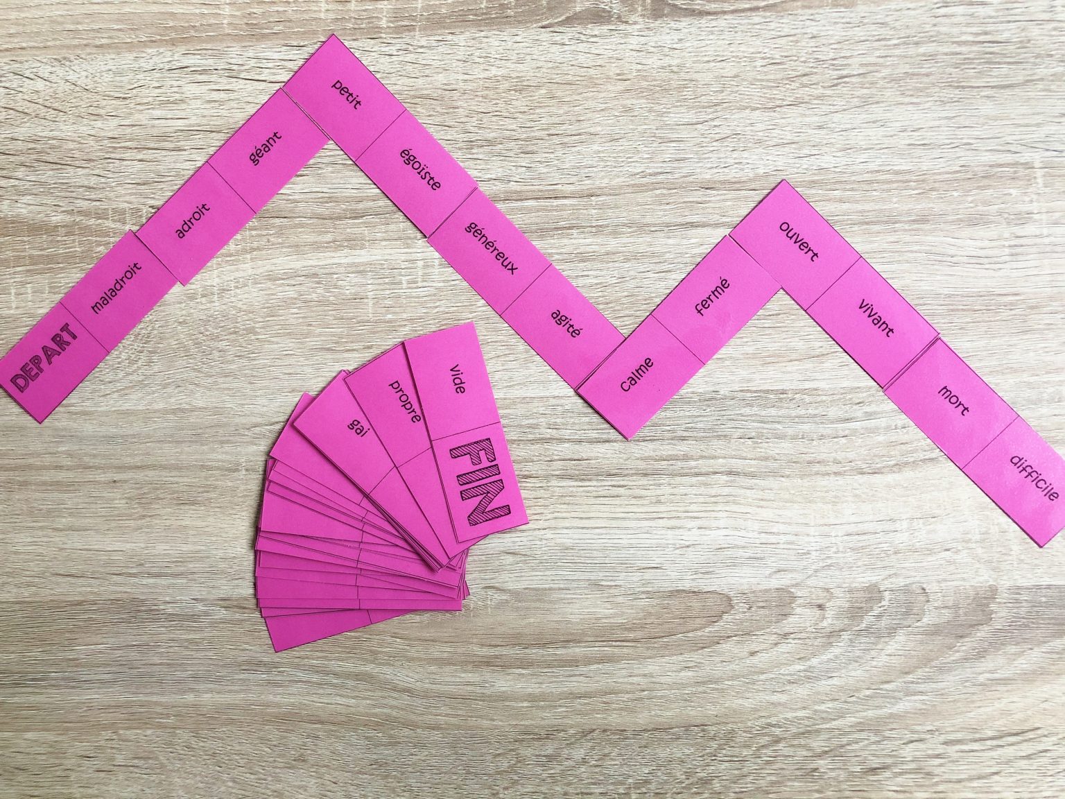 Dominos Vocabulaire : Antonymes et Synonymes - Classe et Grimaces