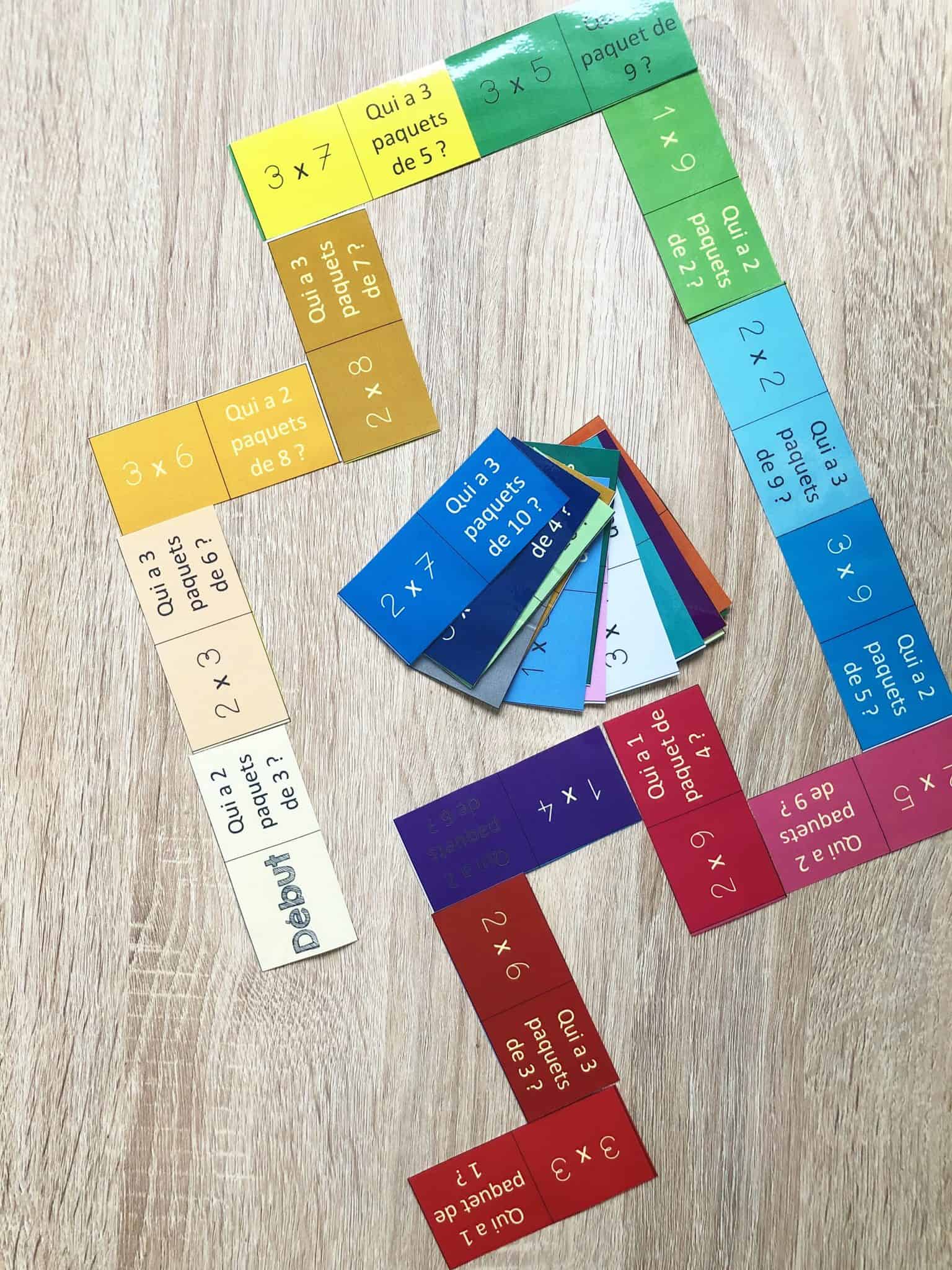 Dominos des multiplications - Classe et Grimaces - Tables de multiplication