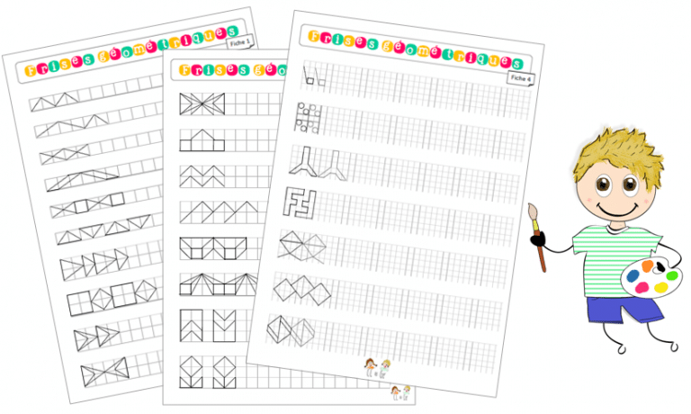 Frises géométriques sur quadrillage - Classe et Grimaces