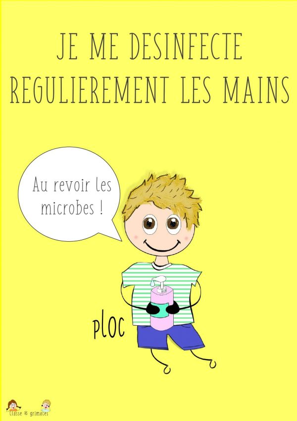 Affiches Coronavirus - Gestes barrières - Classe et Grimaces