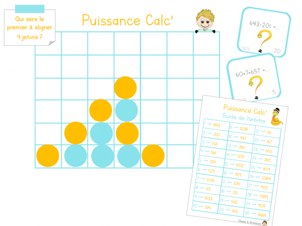 Puissance 4 version calcul - Jeu Addition Soustraction