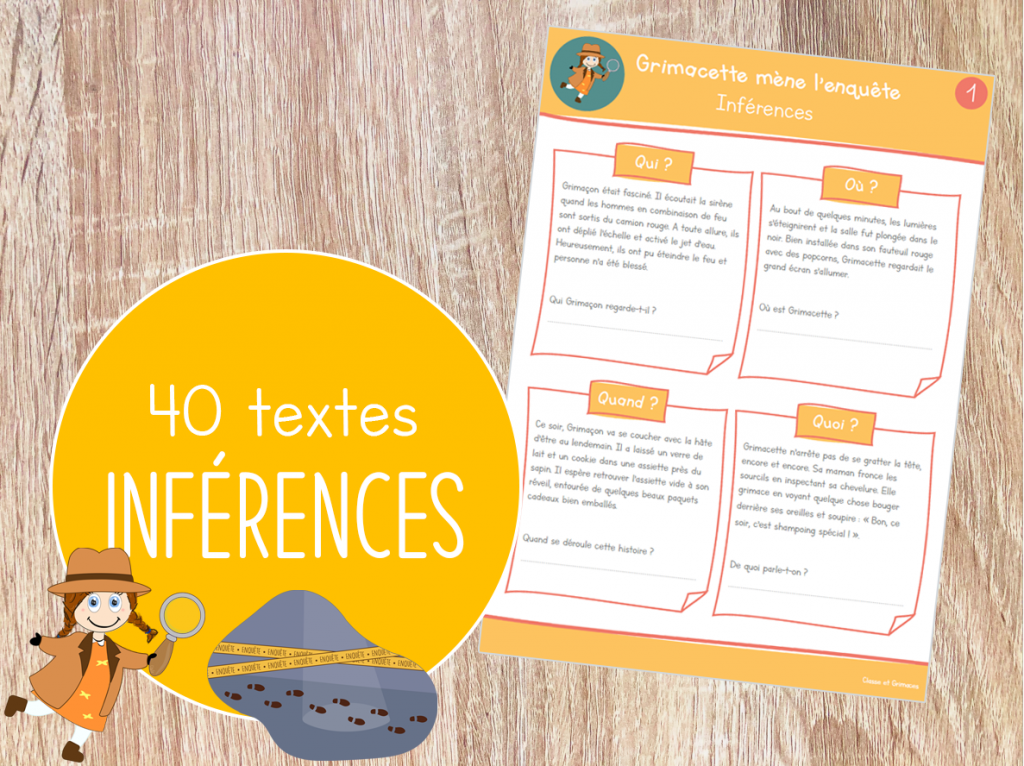 Fiches d’inférences – Grimacette mène l’enquête